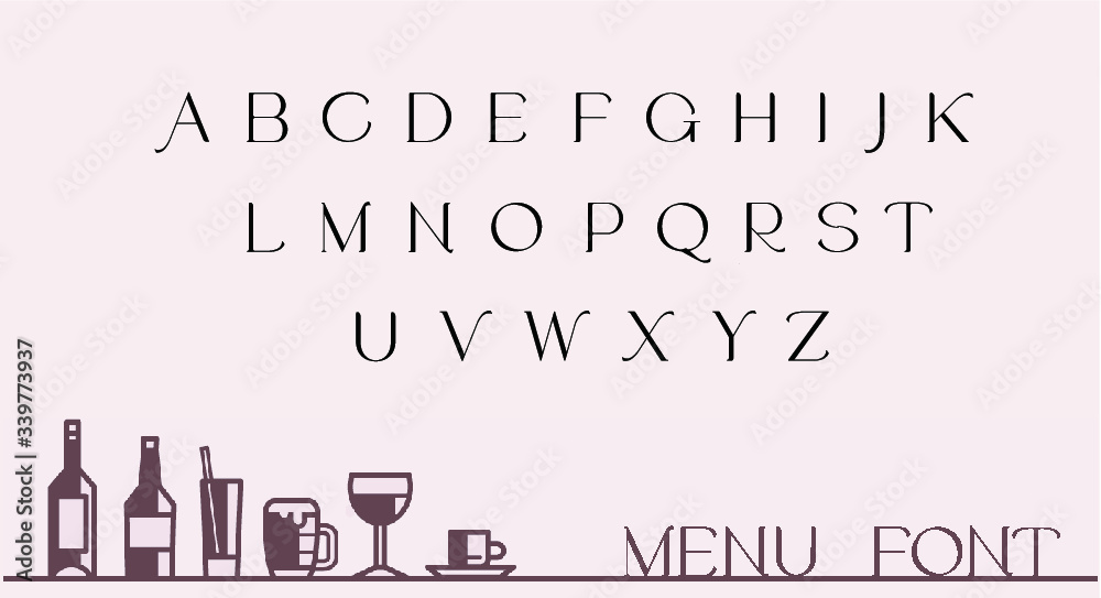 restaurant menu design font vector wedding Stock Vector | Adobe Stock