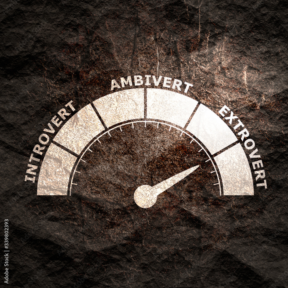 Extrovert, ambivert and introvert concept illustration. Human ...