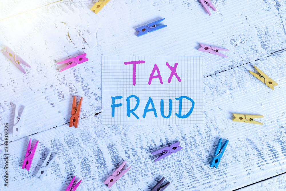 Text sign showing Tax Fraud. Business photo showcasing entails cheating ...