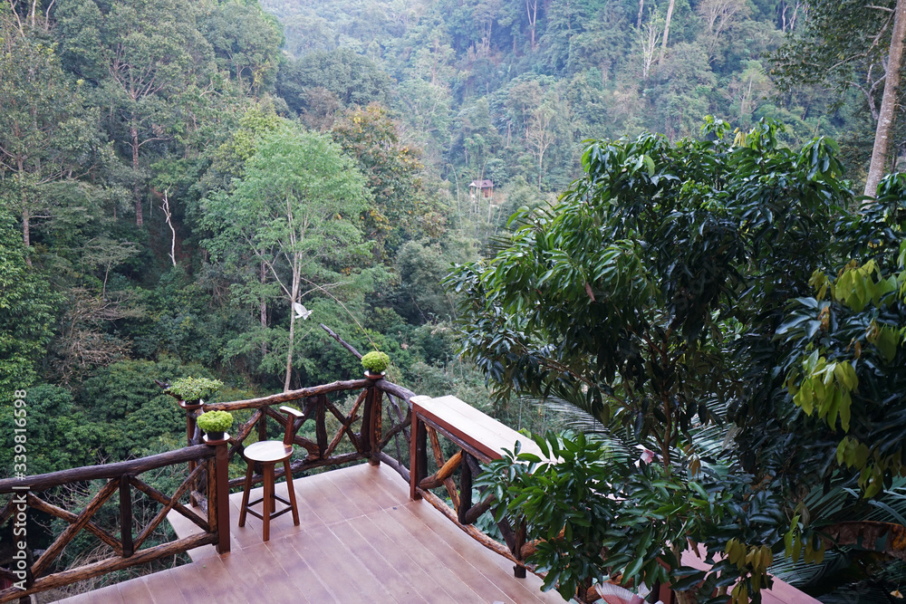 Wooden balcony terrace architecture and building design of Local ...