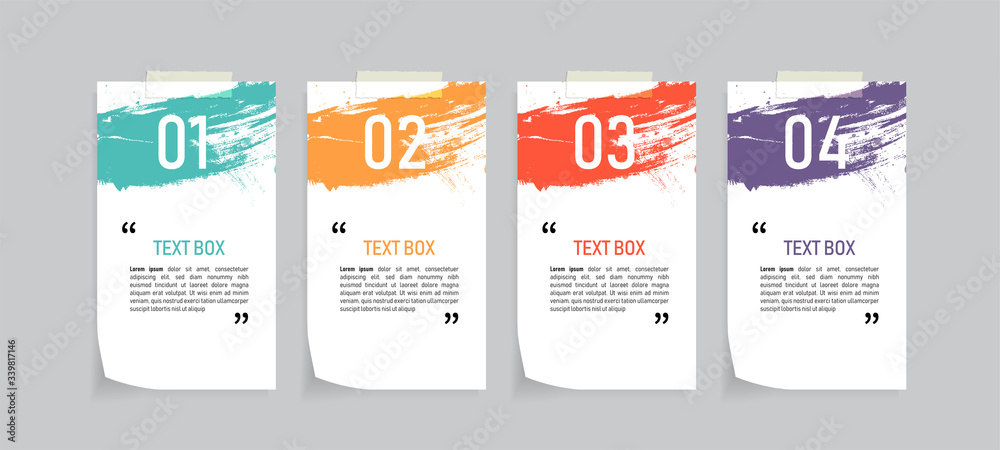 Text box design with note papers. Stock Vector | Adobe Stock