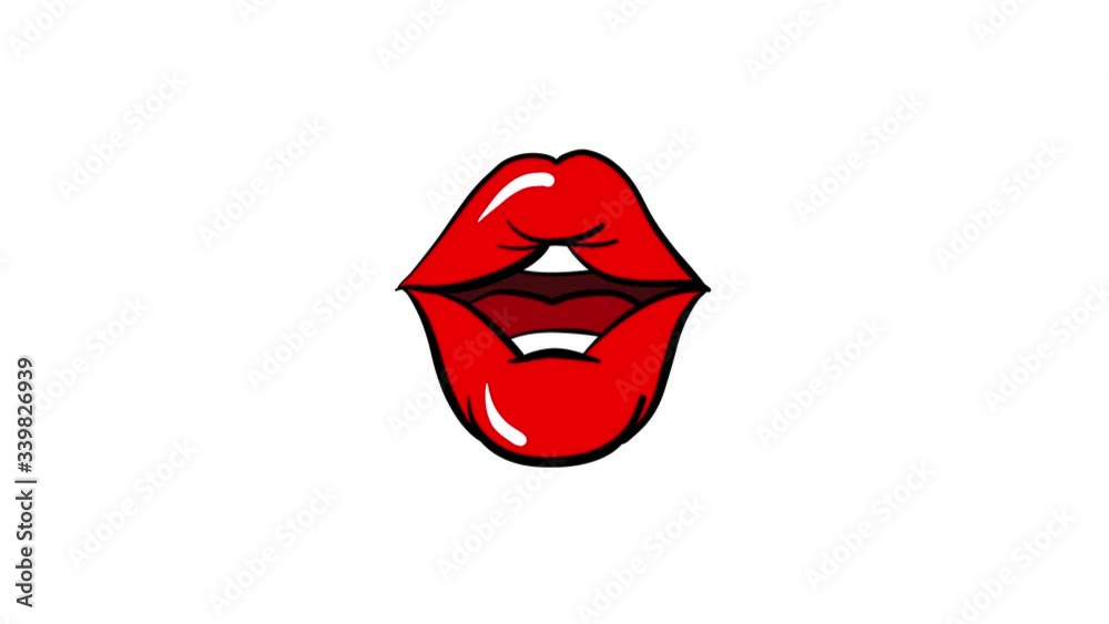 Hand Drawing Animation Animated Lips Kiss Cartoon Looping Animation