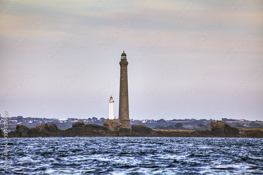Ile Vierge lighthouses, Brittany, France. Stock Photo | Adobe Stock