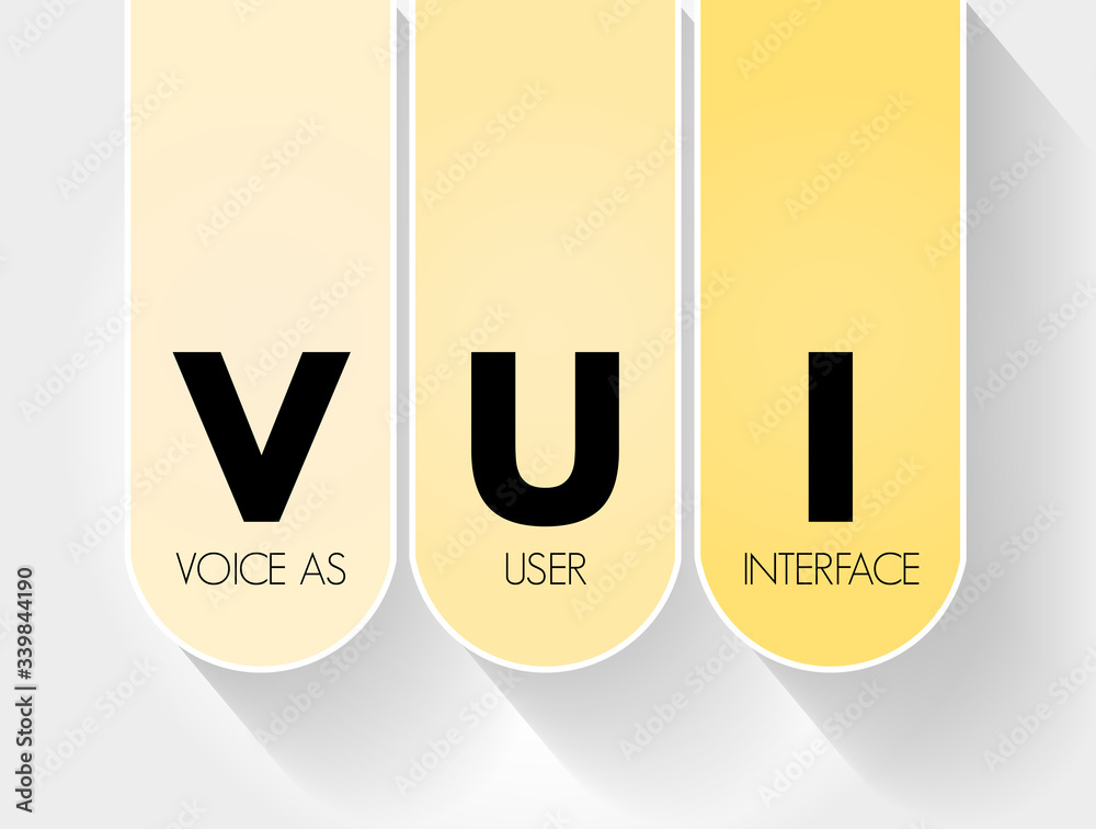 VUI - Voice as User Interface acronym, technology concept background ...
