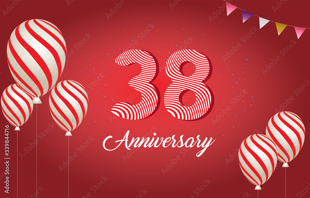 38 years anniversary celebration logo vector template design ...