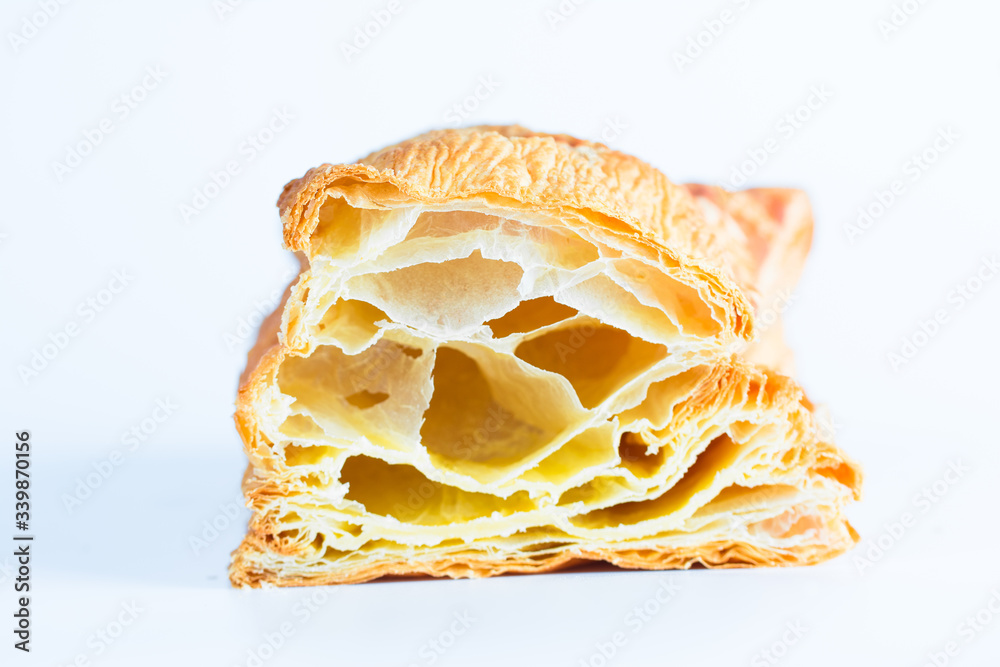 puff, pastry, homemade, flaky, crunchy, crust, flaky pastry, closeup, a ...
