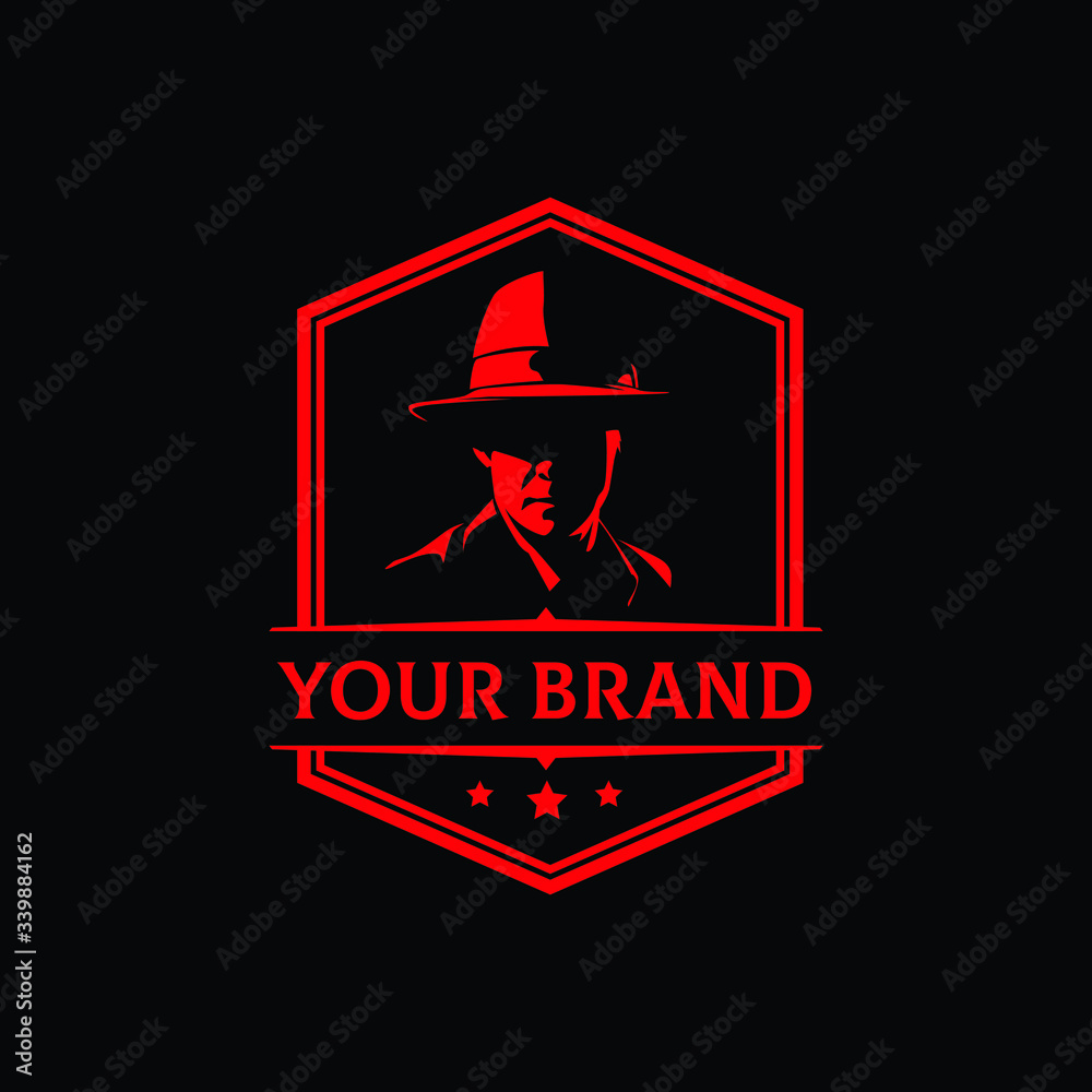 MAFIA LOGO emblems with character abstract silhouette men heads in hats ...