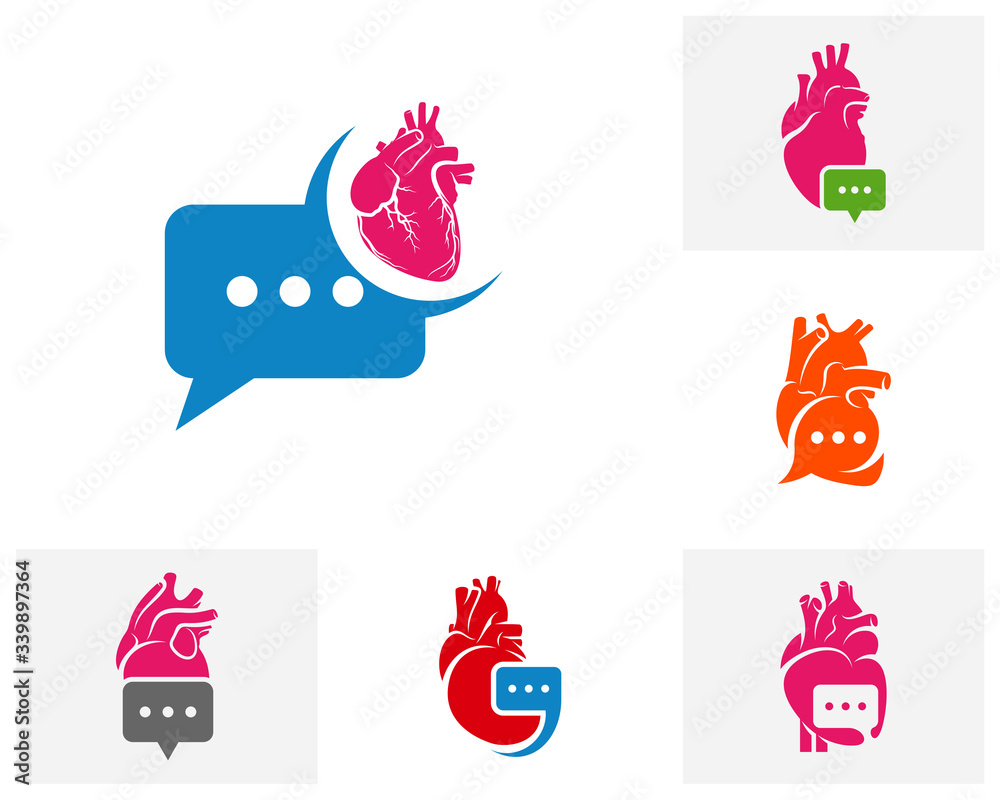 Set of Heart Consult logo vector template, Creative Human Heart logo ...