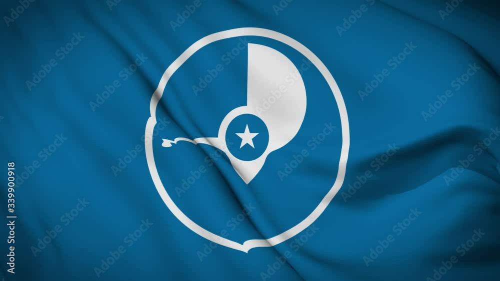 yap flag is waving 3D animation. Yap state of Micronesia flag waving in ...