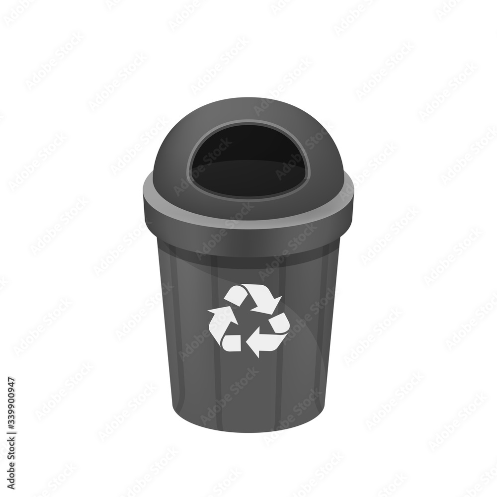 black bin isolated on white background, clip art of recycle bin small ...