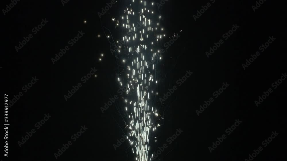 Vidéo Stock Slow motion shot of fireworks producing an upward shower of ...
