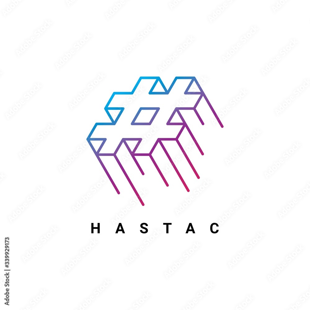 Vetor do Stock: Modern Gradient hastag symbol.Creative hastag logo ...