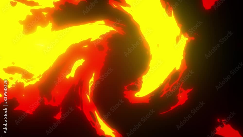 Cartoon Comic Fire Tornado Fx Background/ 4k animation of an abstract ...