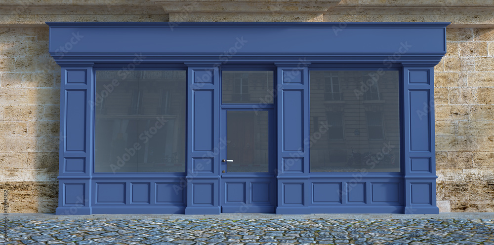 Shop front blue Stock Illustration | Adobe Stock