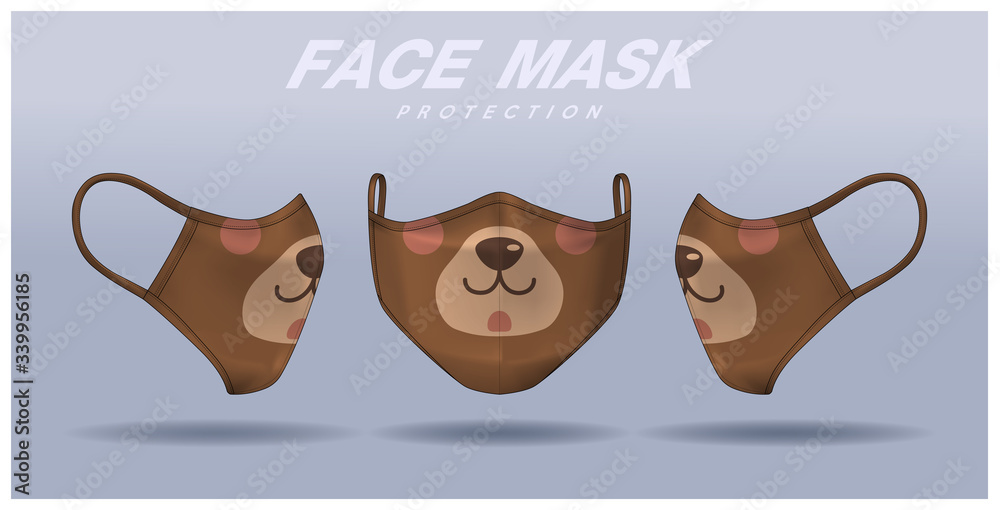 face mask design template, dust protection & breathing medical ...