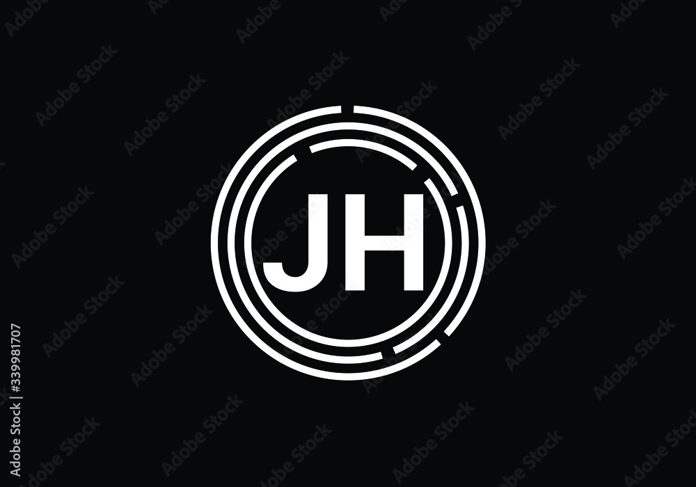Initial Monogram Letter J H Logo Design Vector Template. JH Letter Logo ...