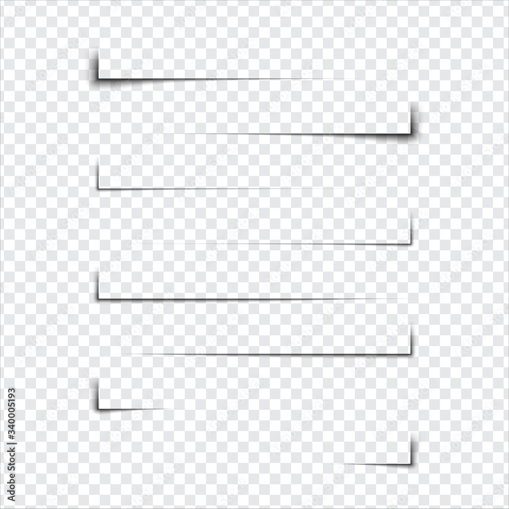 Set of realistic shadow effect on a transparent background, page ...