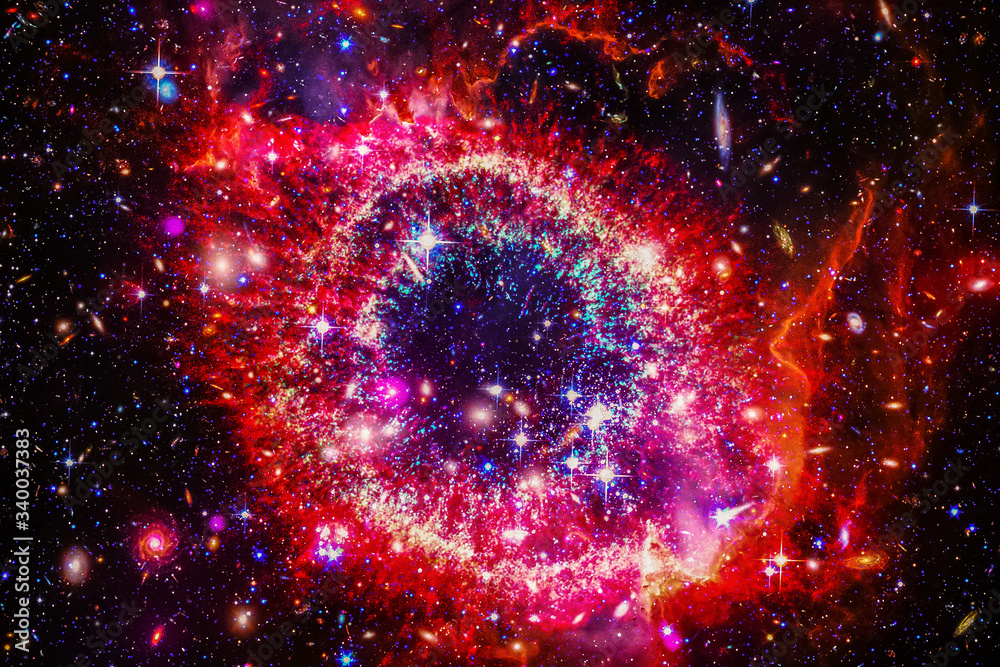 Colorful starry outer space background. The elements of this image ...