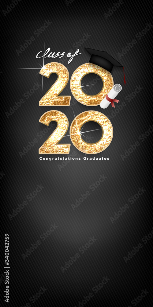 Class of 2020 Vector text for graduation gold design, congratulation ...