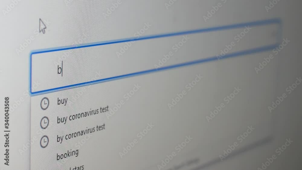 Close-up of a computer or laptop screen. In the search bar of a web ...