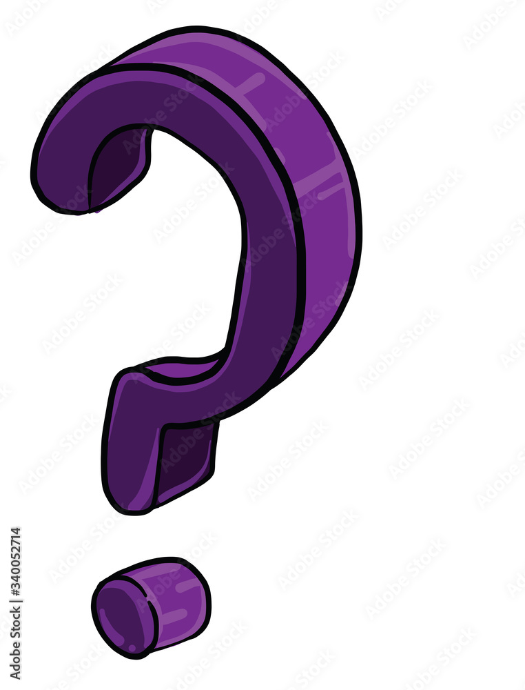 Purple question mark, illustration, vector on white background Stock ...