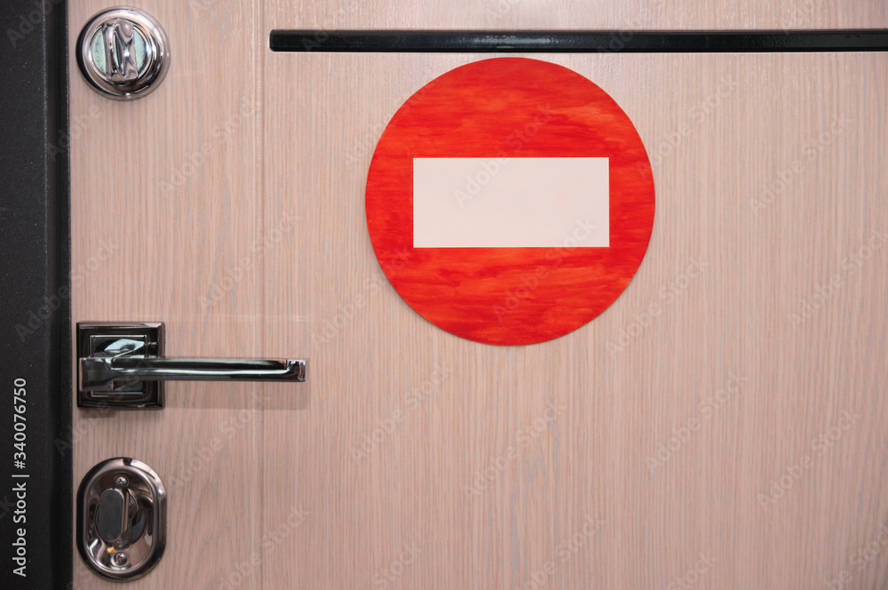 Cut and painted stylized road sign No entry attached to closed ...