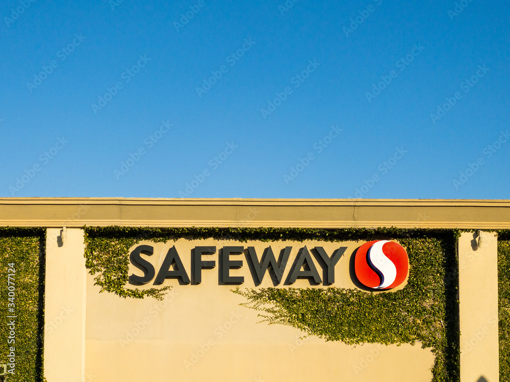 Safeway Grocery Store Sign and Storefront at Corte Madera Mall in ...