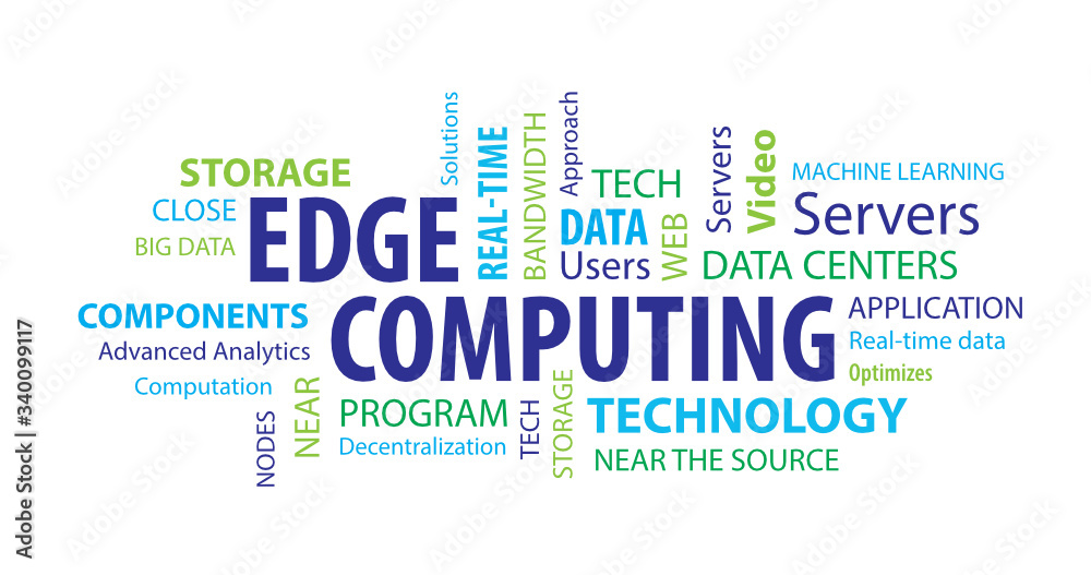 Edge Computing Word Cloud on a White Background Stock Vector | Adobe Stock