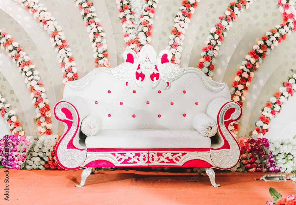 wedding stage for sitting for bride & groom Stock Photo | Adobe Stock