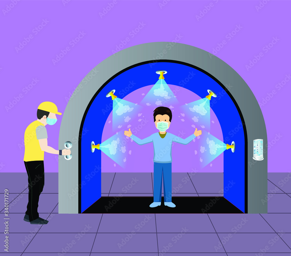Sanitize tunnel for disinfectant and protect people from covid-19 ...