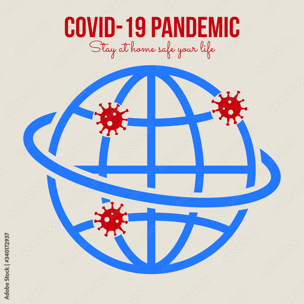 Covid-19 pandemic location pin world map logo icon. The Coronavirus is ...