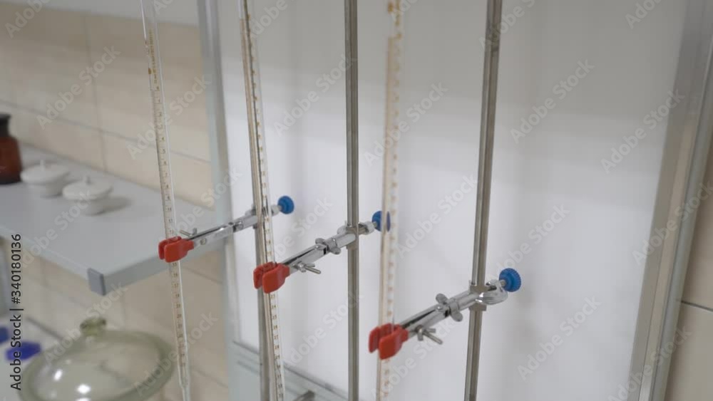 Test tubes for analysis water transparent laboratory empty flasks scale ...