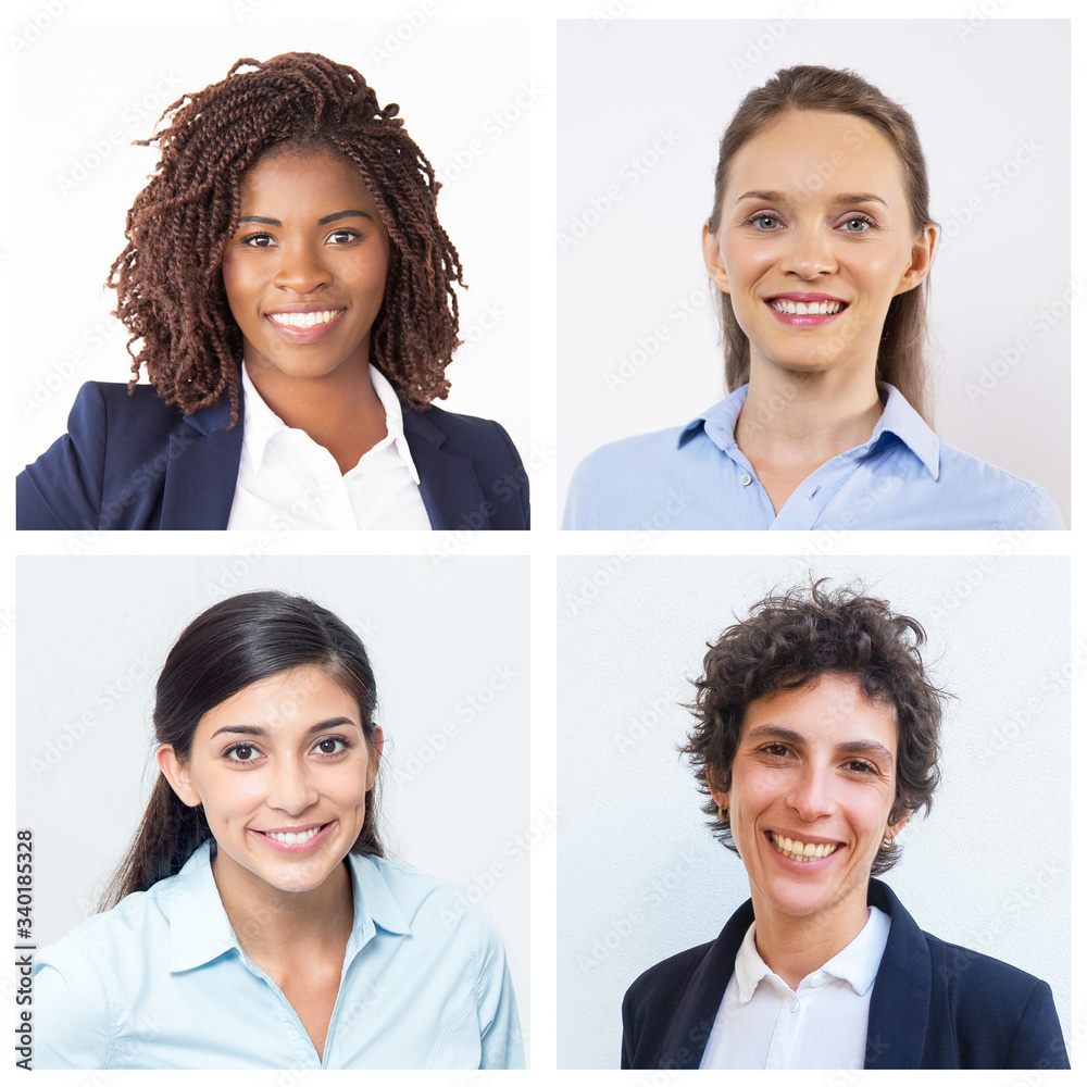 Collective portraits of successful young business women. Business women ...