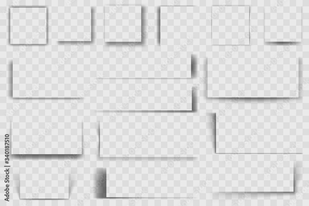 Realistic square shadows. Square drop shadow, soft edges transparent ...