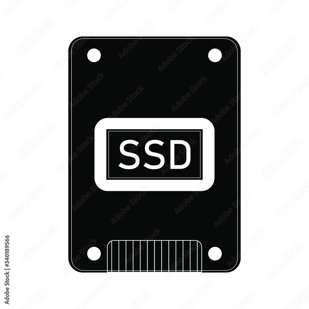 SSD icon. Solid-state drive sign. Storage disk symbol. Vector isolated ...