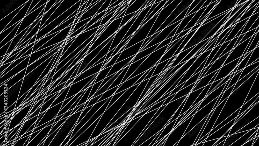 Vidéo Stock Randomly moving white lines on black background, minimal ...