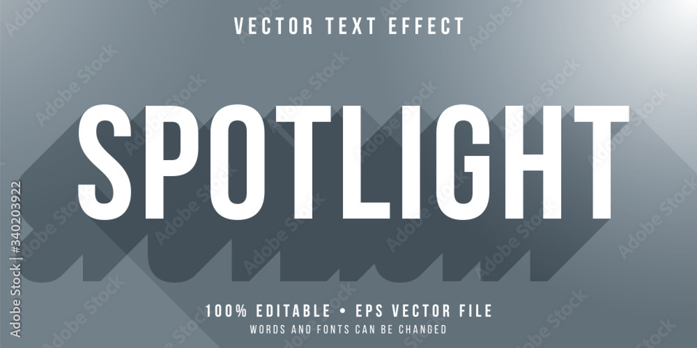 Editable text effect - spotlight shadow style Stock Vector | Adobe Stock