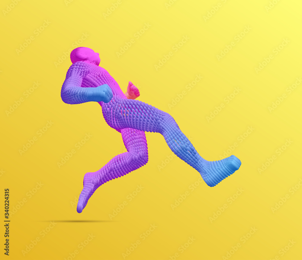 Running man or marathon runner. 3D human body model. Design for sport ...