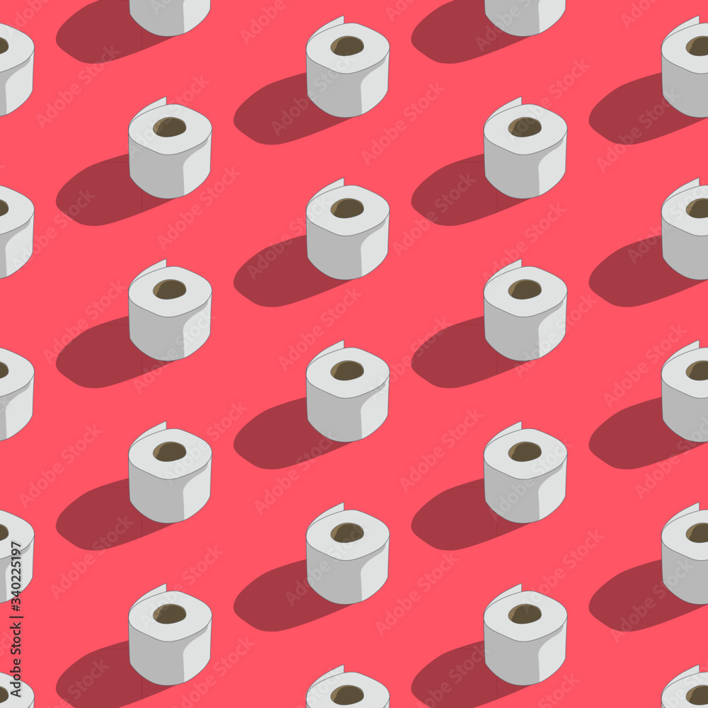 Toilet Paper Seamless Pattern Wc Tissue Restroom Cleanse Toilet-Paper ...
