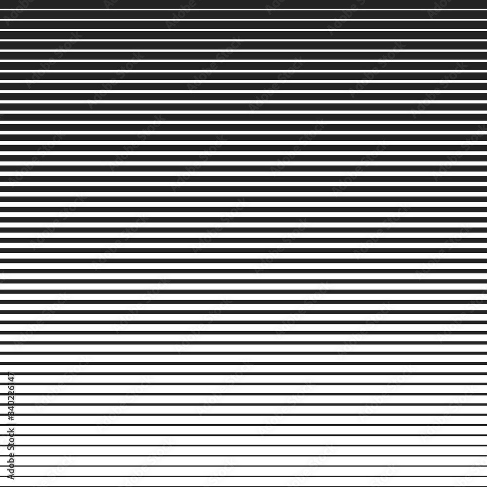 Line halftone pattern with gradient effect. Horizontal lines in black ...