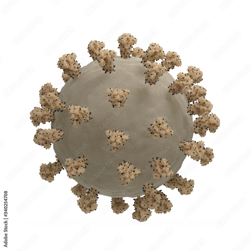 SARS-CoV-2 Virus Illustration based on actual structural biology data with accurate scaling ...