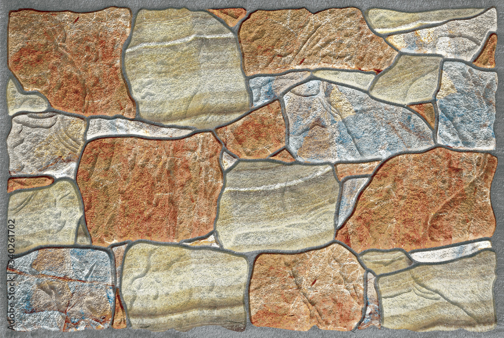 Stone blocks decorative mosaic shape shameless Pattern in wall ...