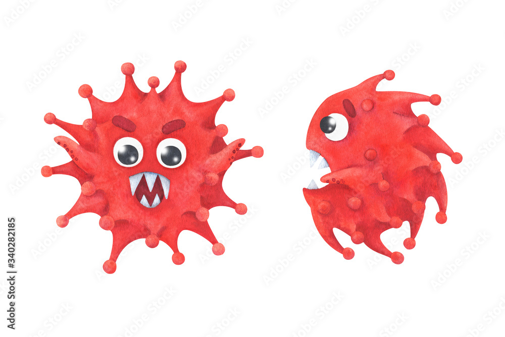 Coronavirus in cartoon style. COVID-19 is a dangerous virus . The ...