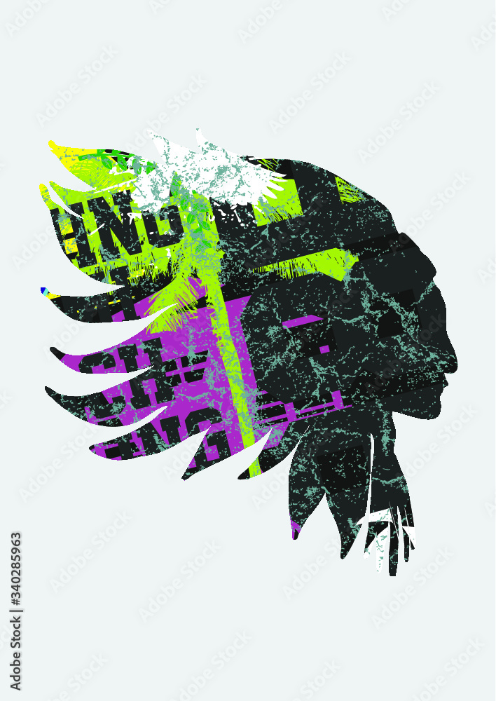 native american hand drawing graphic design vector art Stock Vector ...