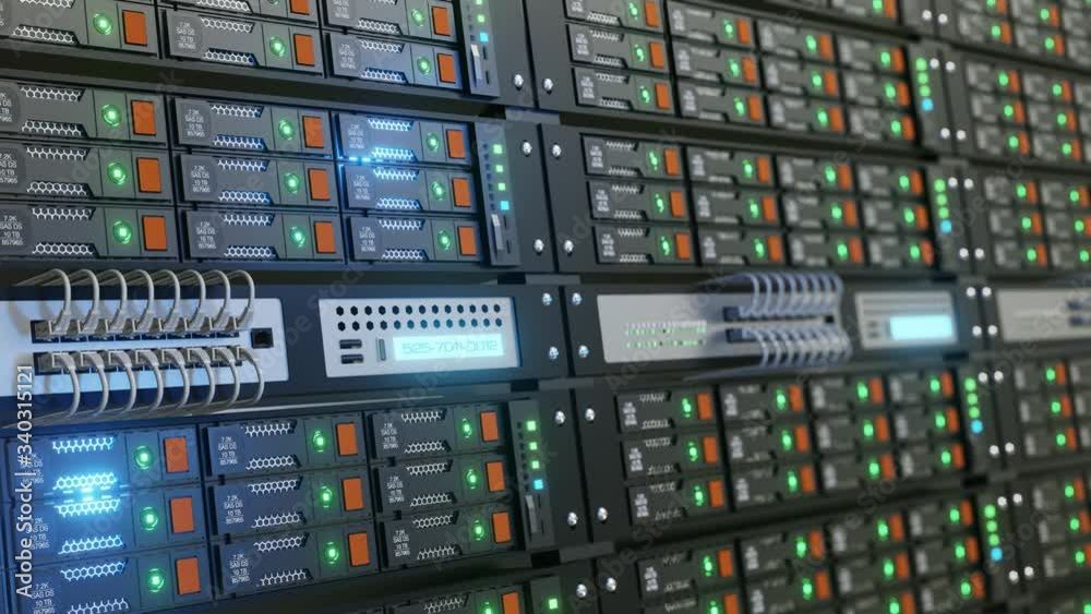 Close the server rack cluster in the data center with the selected ...