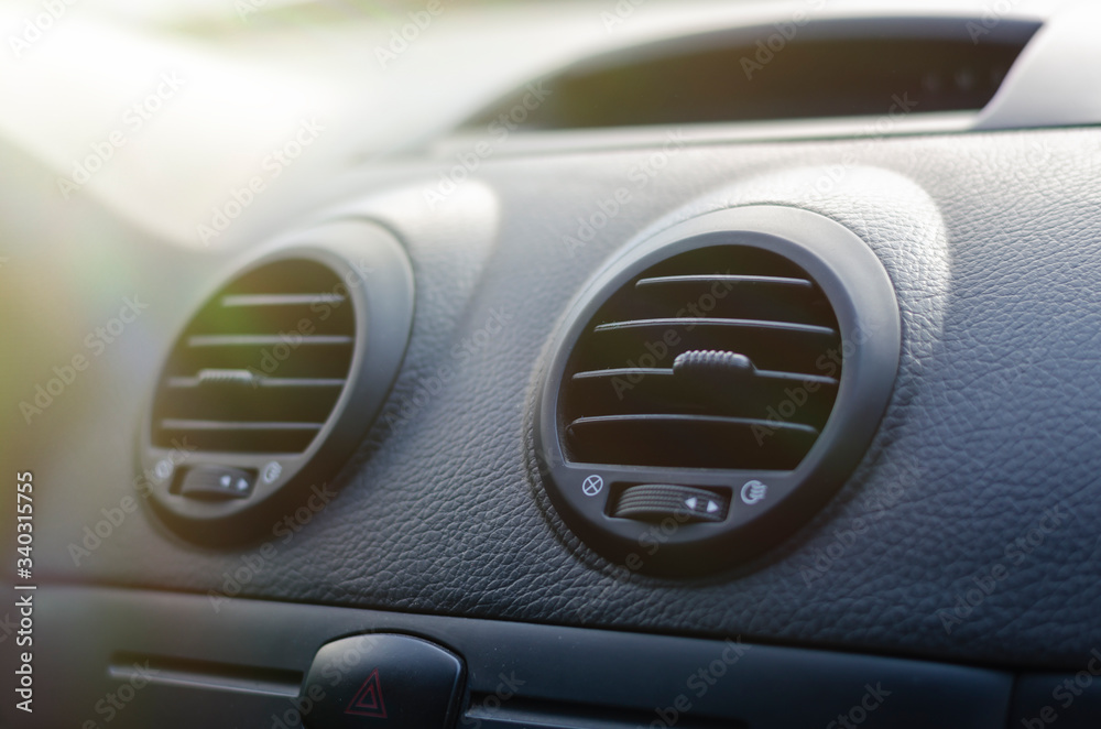 Elements of a car air conditioning. Stock Photo | Adobe Stock
