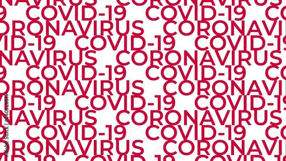 Animated flow of words coronavirus COVID-19. Virus pandemic theme ...
