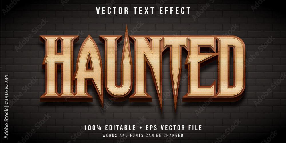Editable text effect - haunted castle style Stock Vector | Adobe Stock