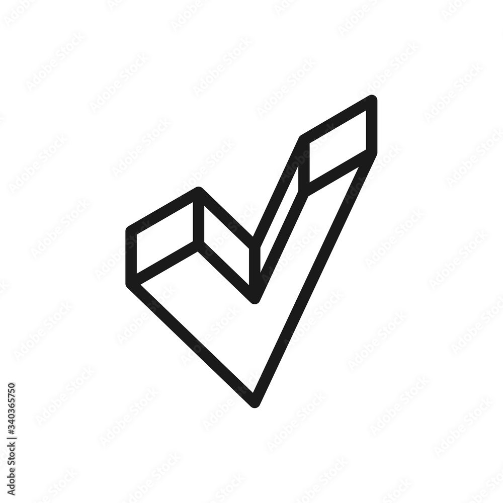 vector of isometric check mark icon Stock Vector | Adobe Stock