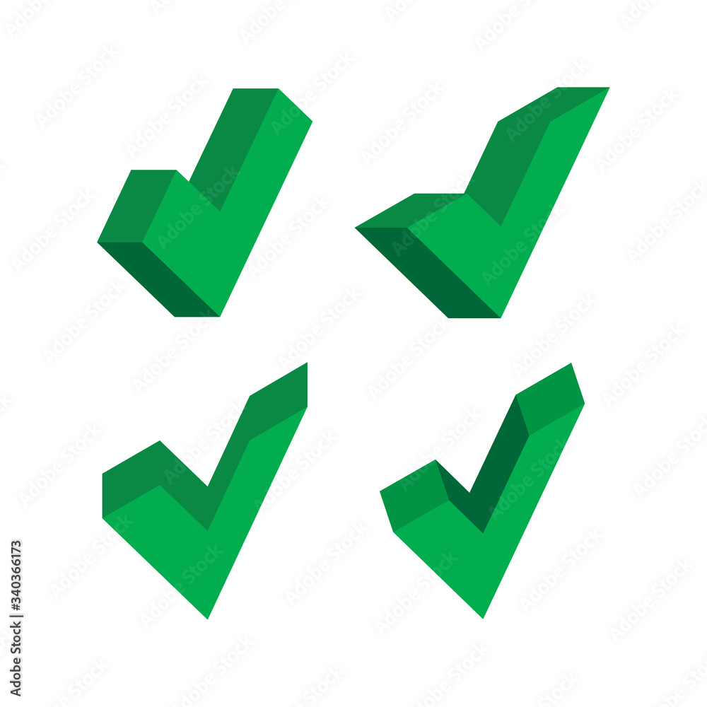 vector of isometric check mark icon Stock Vector | Adobe Stock